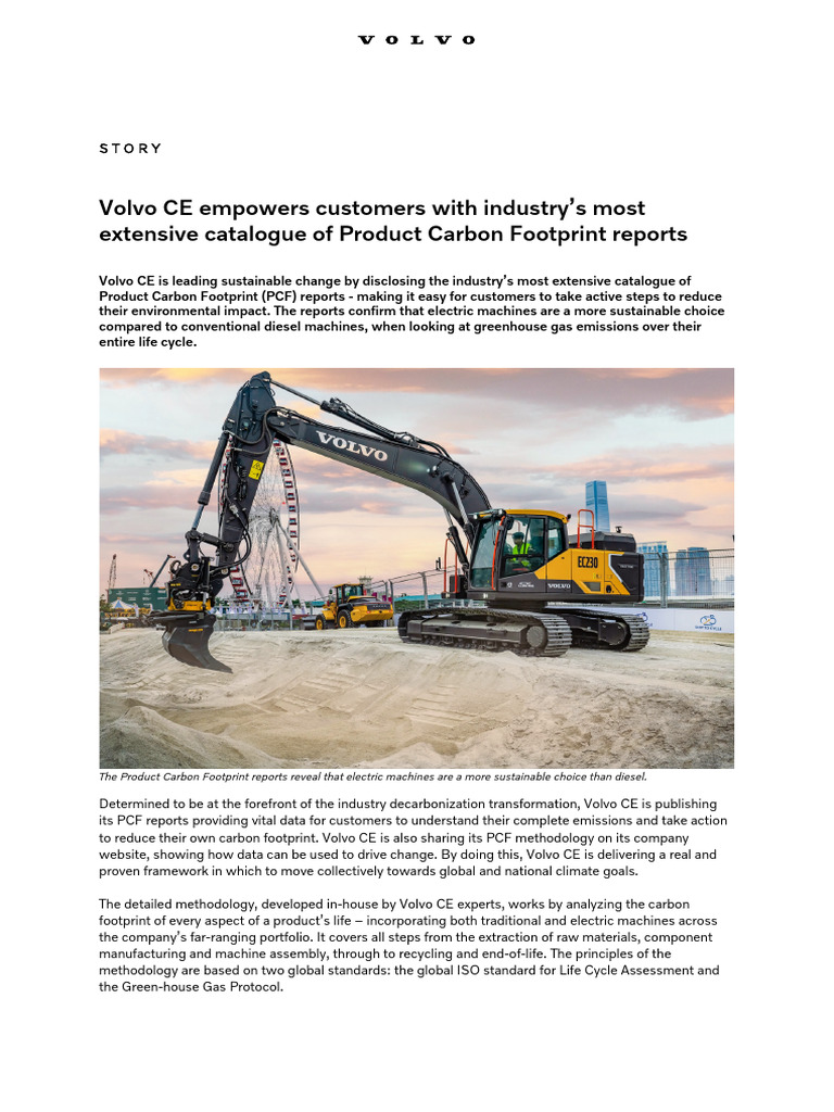 Volvo Ce Reveals Industrys Most Extensive Product Carbon Footprint ...