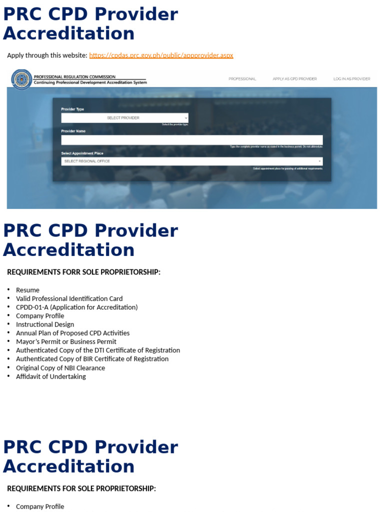 PRC CPD Provider Accreditation | PDF | Identity Document | Business