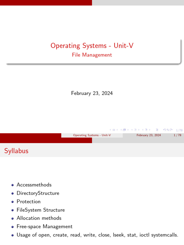OS_Unit-5_23-24 | PDF | File System | Computer File