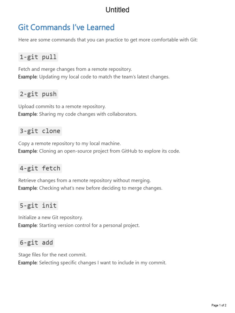 Essential Git Commands for Beginners | PDF