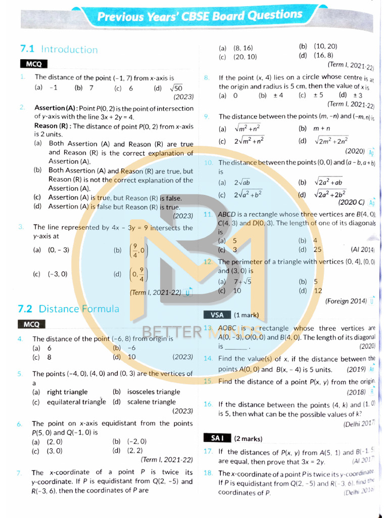 Coordinate Geometry PYQs | PDF