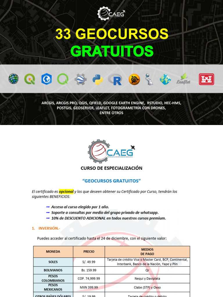 Certificado Geo Cursos Gratuitos- CAEG 2024 | PDF | Tarjeta de débito | Transferencia bancaria