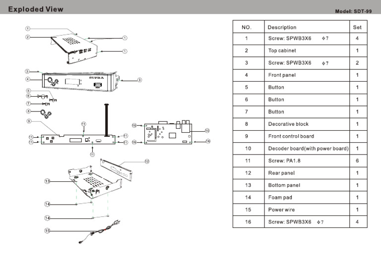 SDT-99 Exploded View | PDF