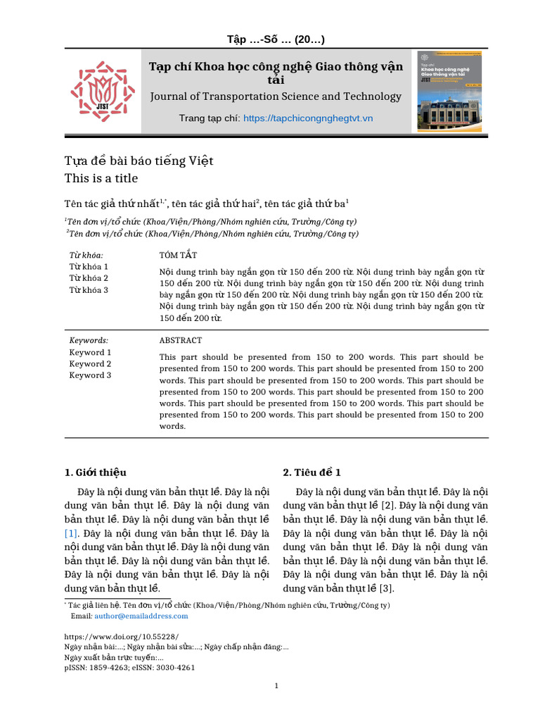 JTST TemplatePaper Vietnamese | PDF