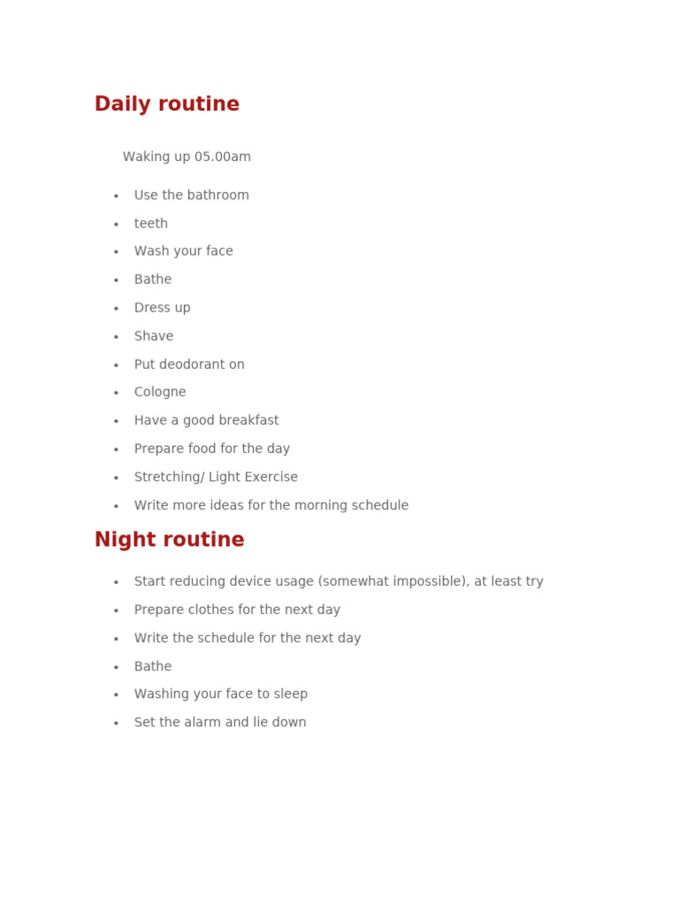 Daily Routine | PDF