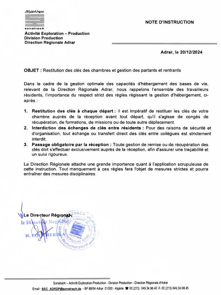 Note D'instruction | PDF