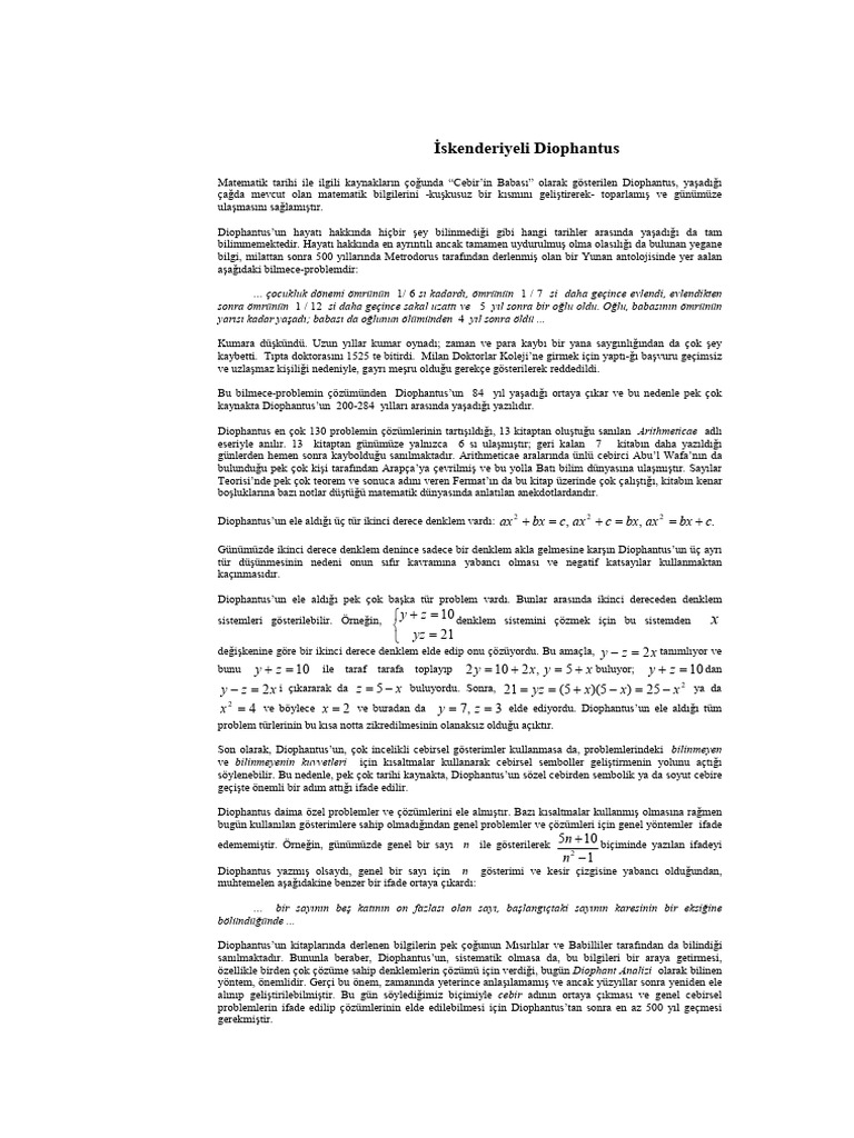 Diophantus TR | PDF