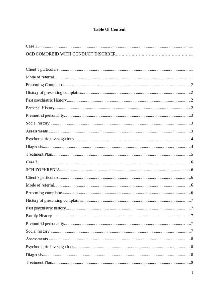 internship report | PDF | Major Depressive Disorder | Obsessive–Compulsive Disorder