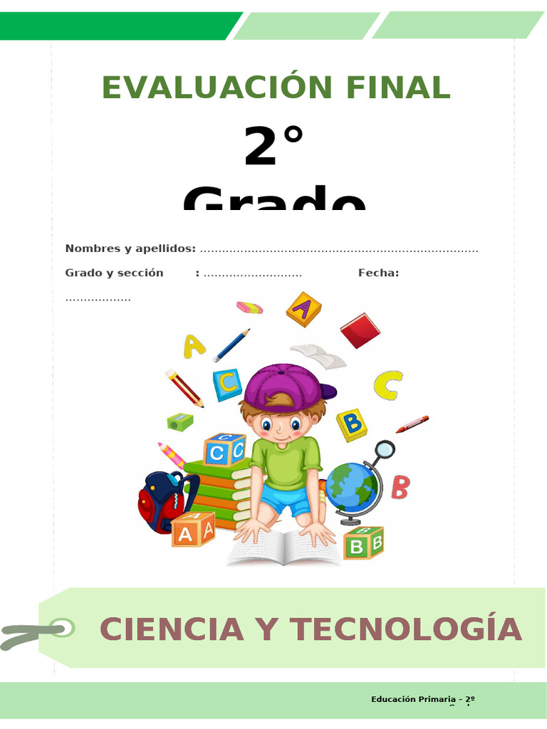 CyT 2° - EVALUACIÓN FINAL 2024 | PDF | Agua | Esqueleto