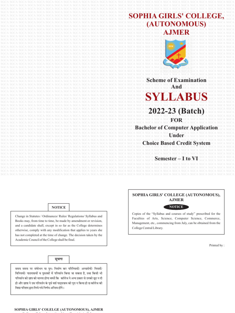 08_Syllabus_BCA_2022_23_JP | PDF
