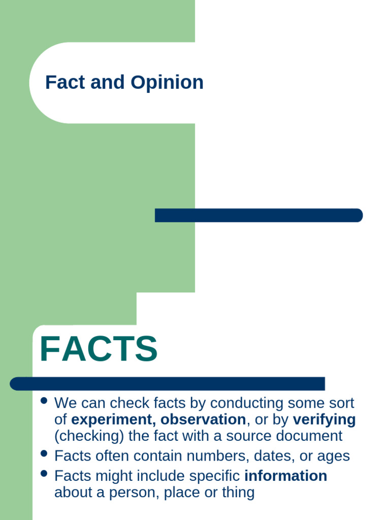Fact vs. Opinion Final | PDF | Opinion
