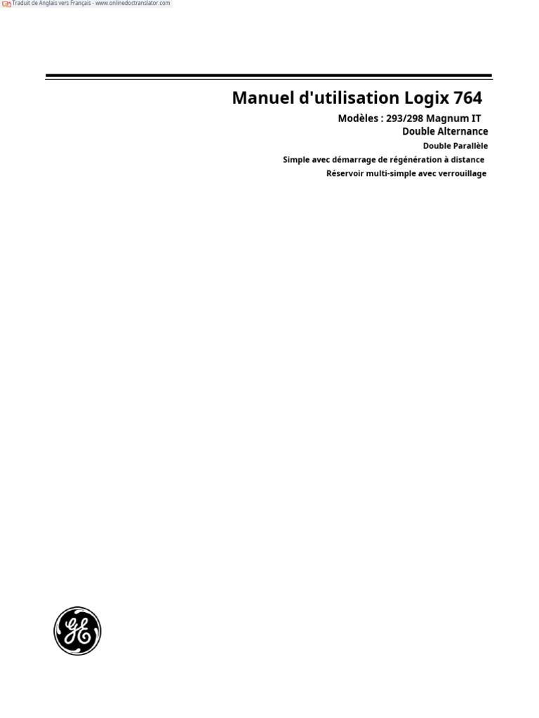 Logix 764 Manual Model 293 | PDF | Plomberie | Soupape