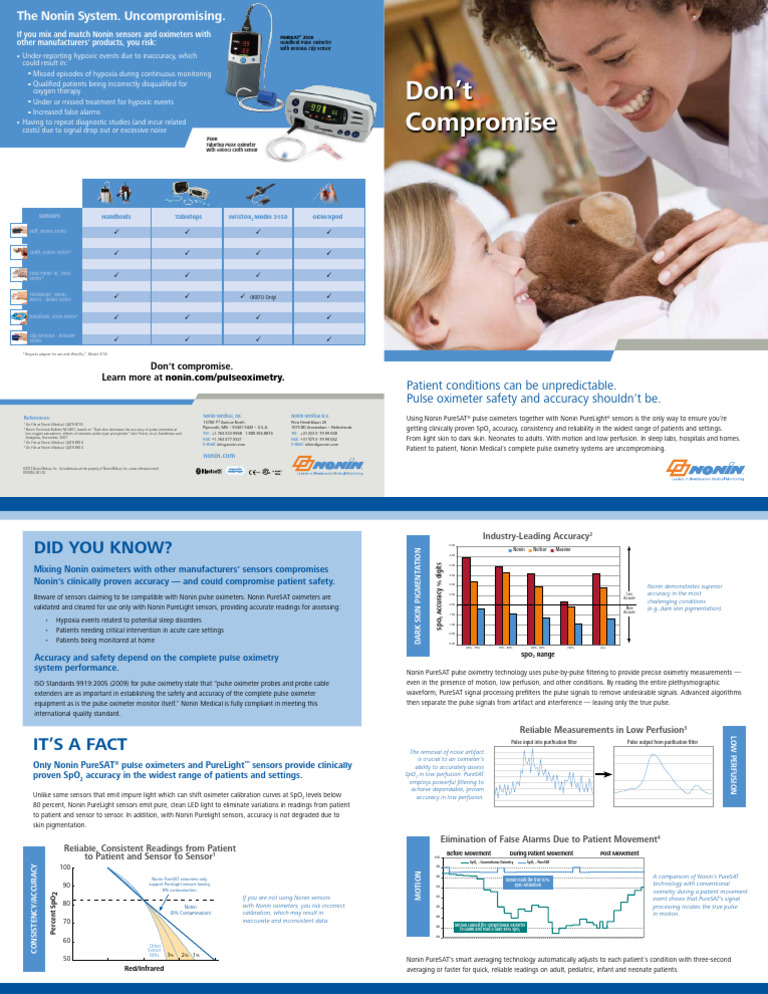Pulse-Oximetry-Sensor-Performance-Brochure | PDF | Clinical Medicine