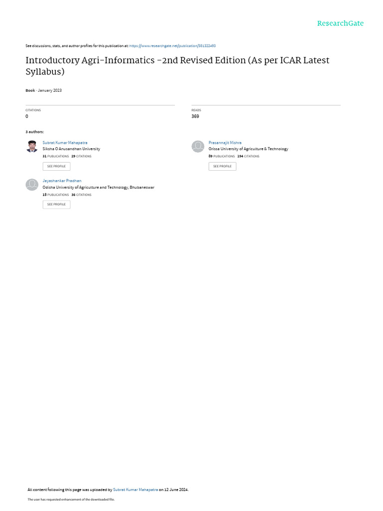 Agri-Informatics Revised 2023 | PDF