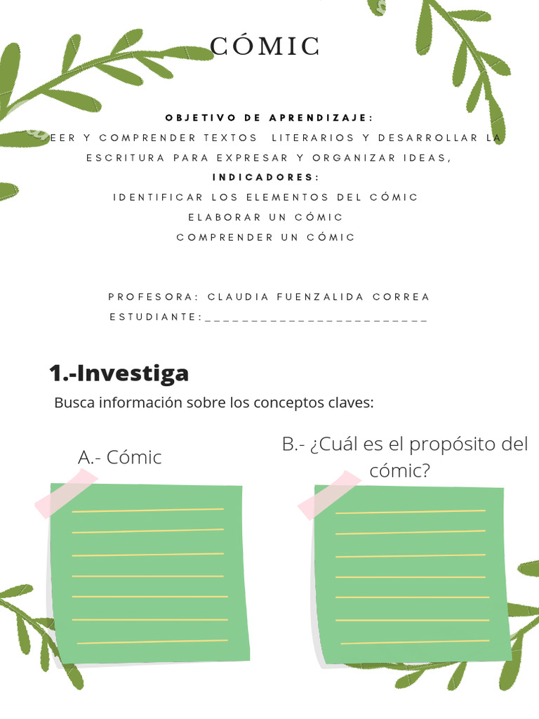 Elementos Clave del Cómic y Escritura | PDF | Cómics