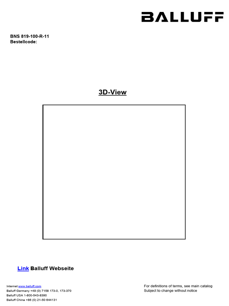 BALLUFF BNS 819-100-R-11 | PDF