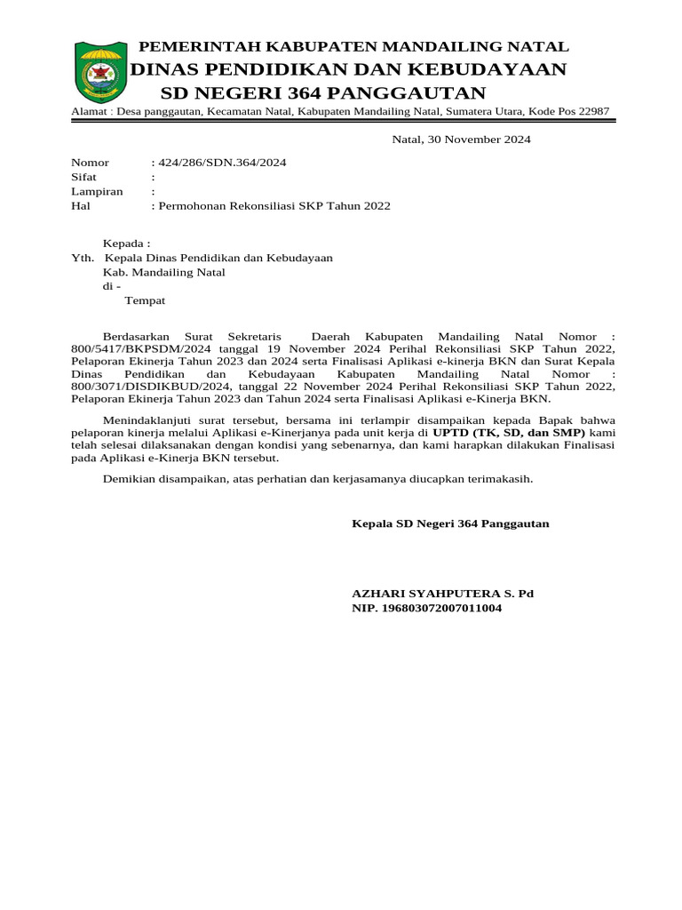 SURAT SKP 364 | PDF