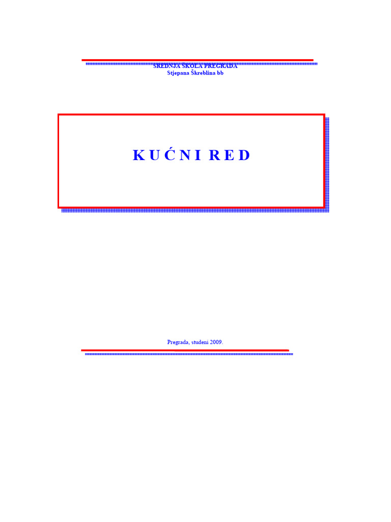 Kucni_red_Skole | PDF