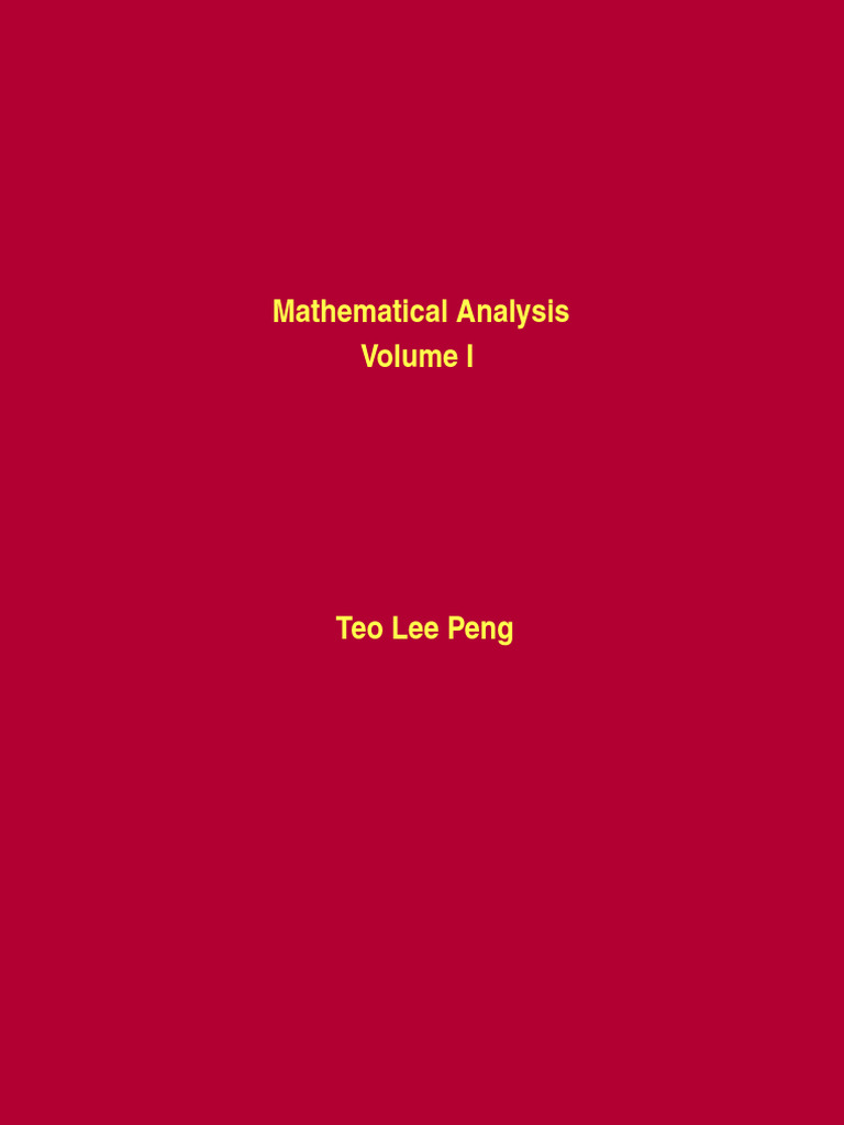Mathematical Analysis Volume 1 | PDF | Function (Mathematics) | Real Number