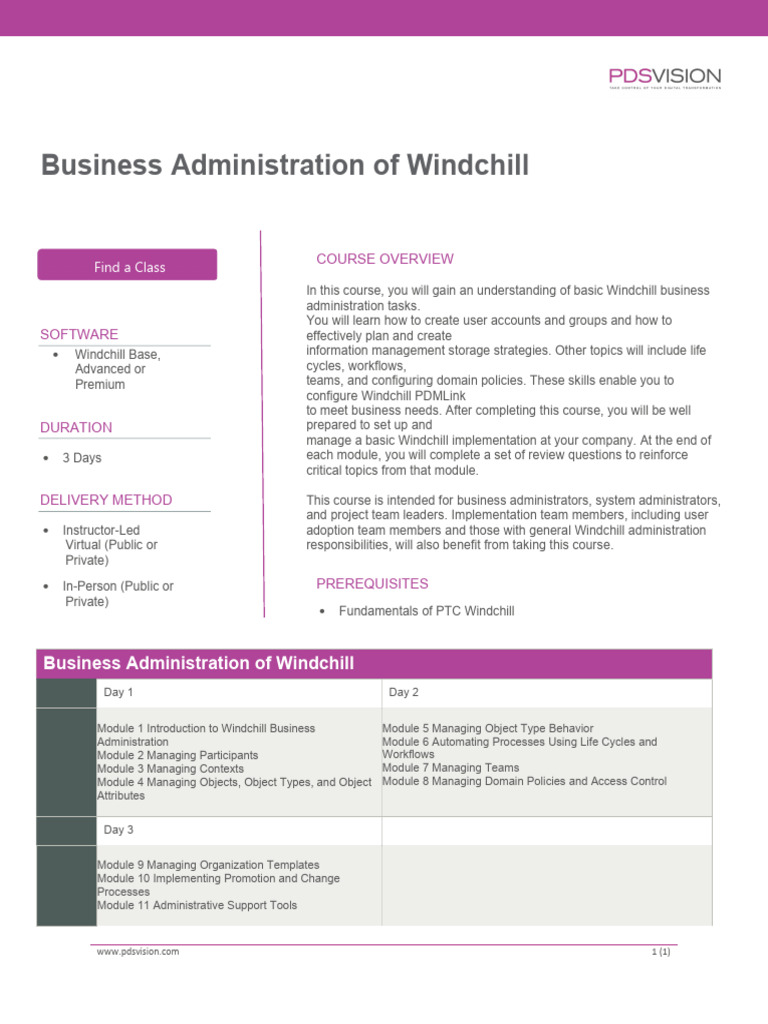 PDS Business Administration of Windchill | PDF | Software Engineering | Information Technology