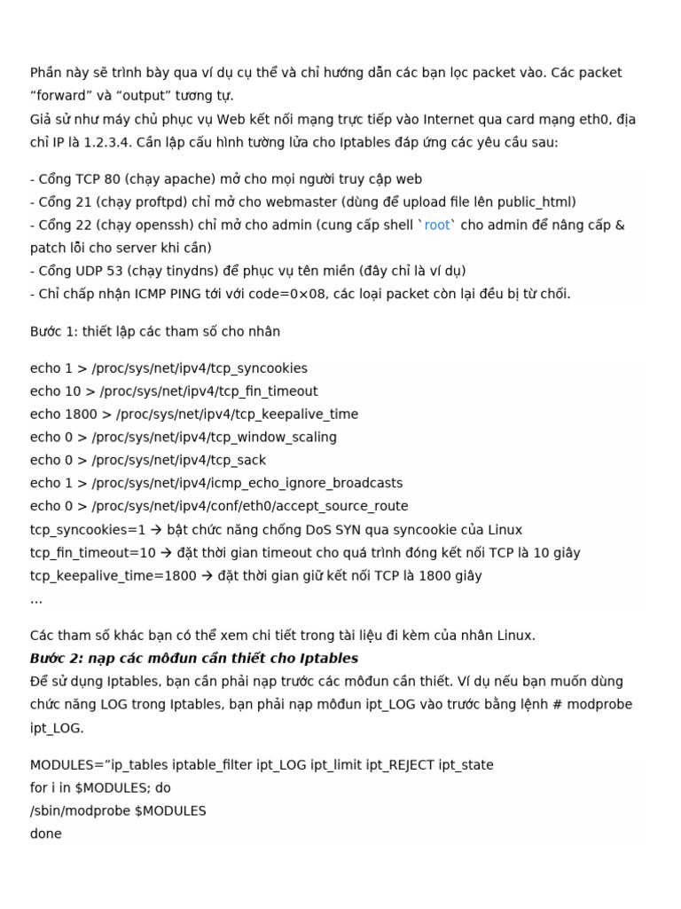 Cau Hinh IPtables Nang Cao | PDF