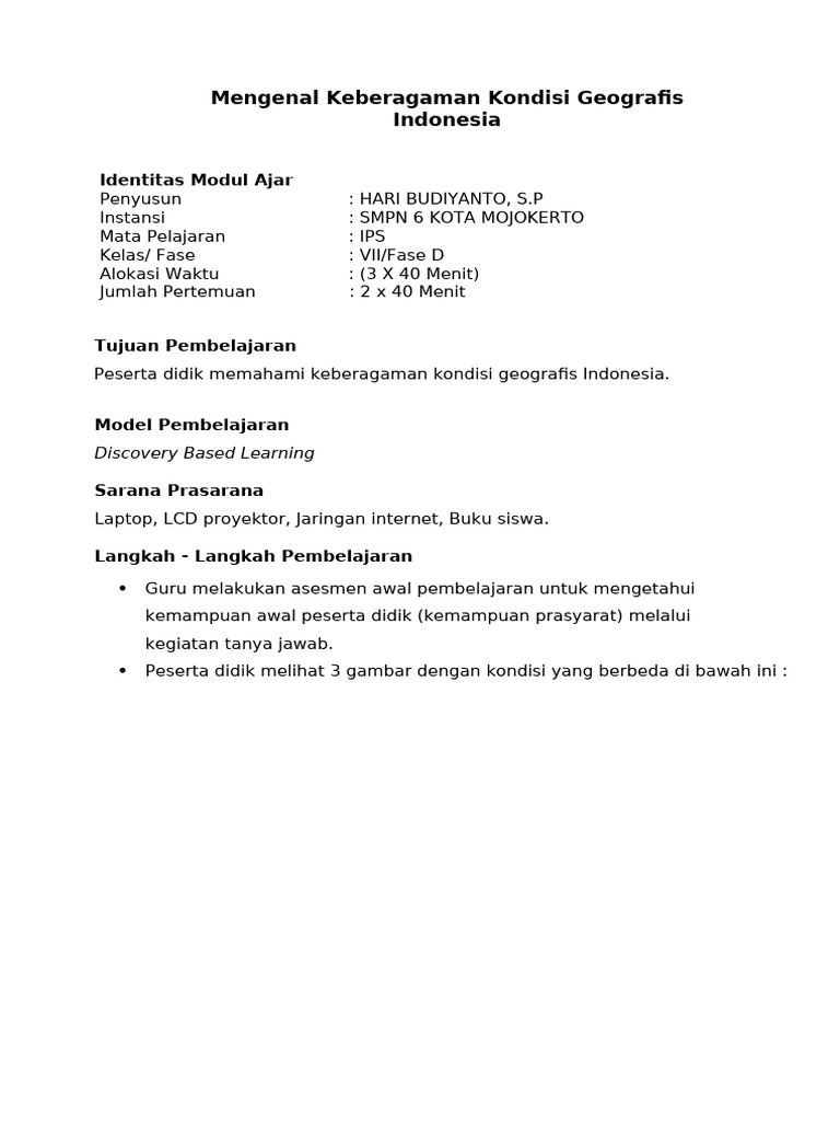 MA Keberagaman Kondisi Geografis Indonesia - Fase D - Spensix 2024 | PDF