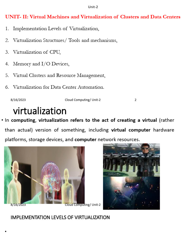 PPT -CC-UNIT-2 | PDF | Virtual Machine | Virtualization