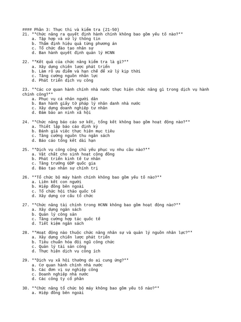 50 Questions Trac Nghiem | PDF