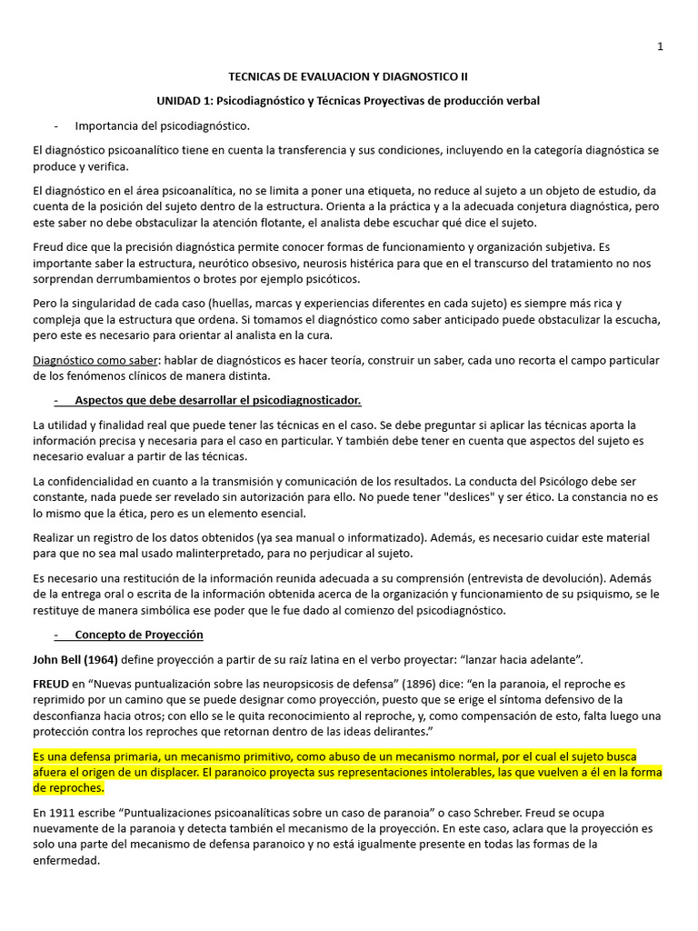 Resumen Tecnicas 2 Completo.docx | PDF | Psicoanálisis | Mente inconsciente