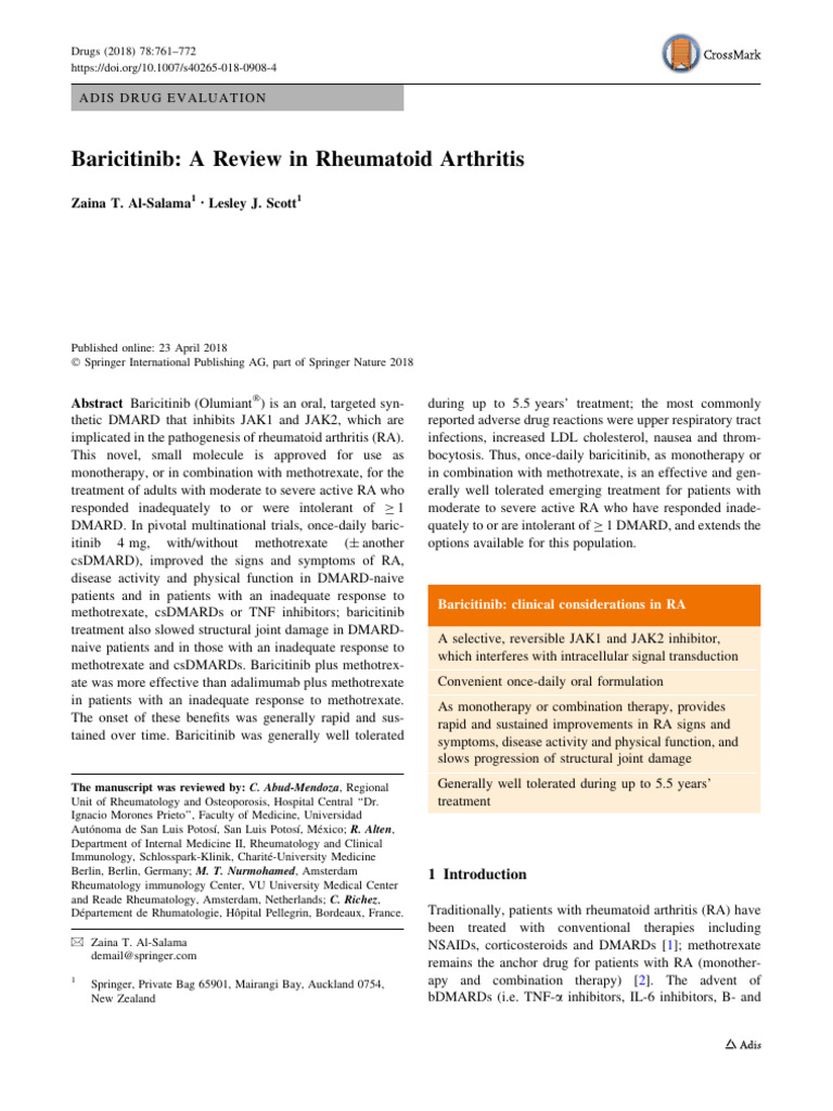 BAricitinib in RA | PDF | Rheumatology | Pharmacokinetics