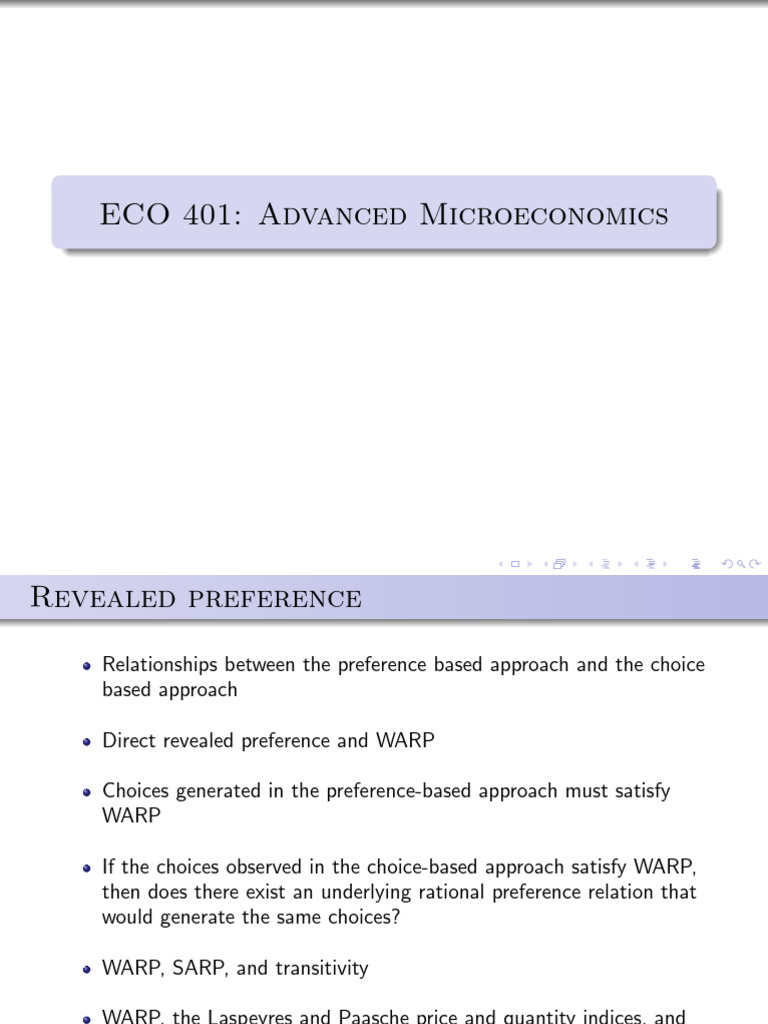 Revealed Preference | PDF