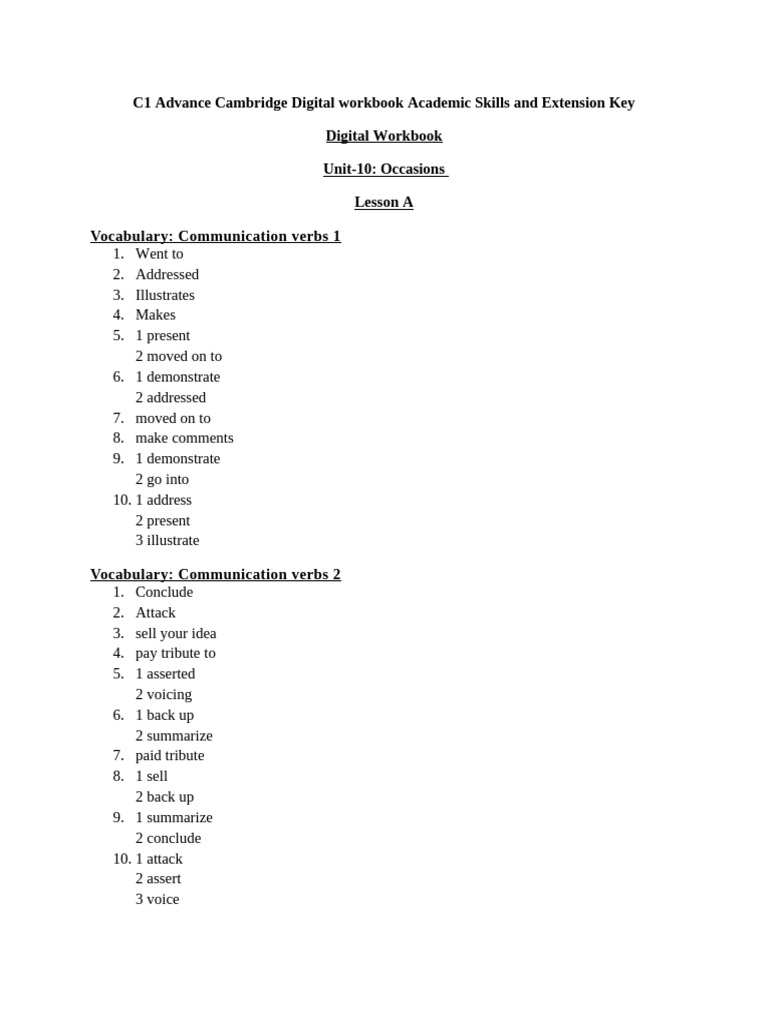 Unit - 10 - Digital Workbook - Academic Skills - Extension - Assignment ...