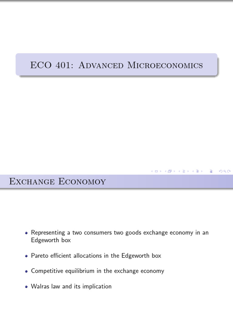 Exchange Economy | PDF