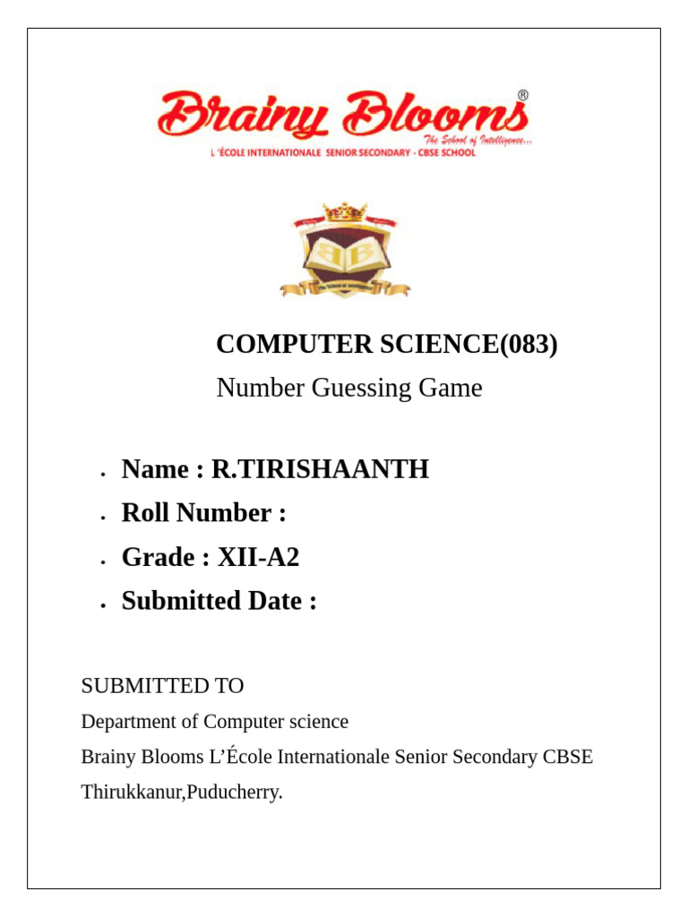 Project's Firstpage-1 | PDF