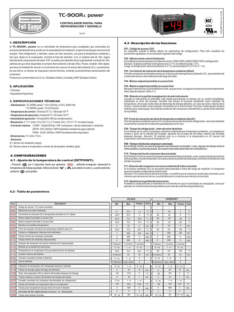 Manual Del Producto 6 | PDF | Refrigeración | Sensor