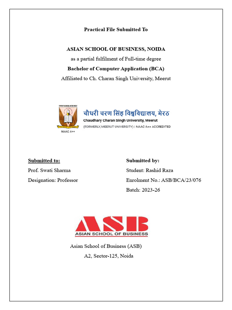 DSA Practical File | PDF