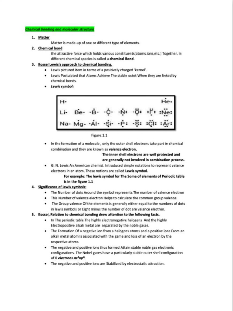 1puc Chemistry Chemical Bonding and Molecular Structure | PDF