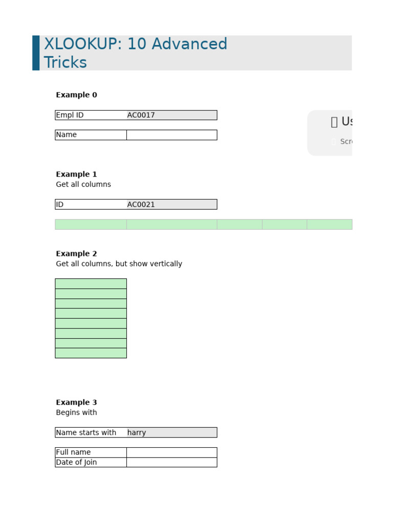 Xlookup 10 Adv Examples Practice | PDF | Candidates For President Of ...