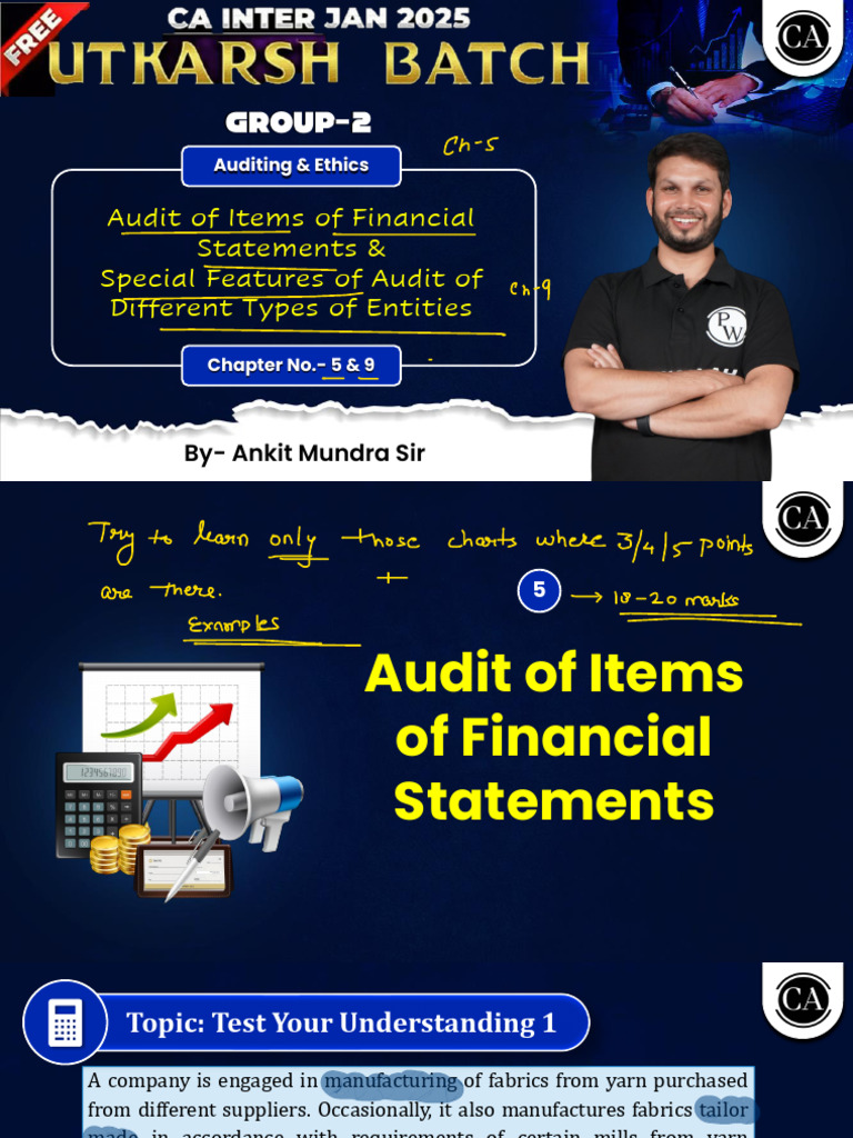 Audit of Items of Financial Statements 01 - Class Notes | PDF | Expense ...