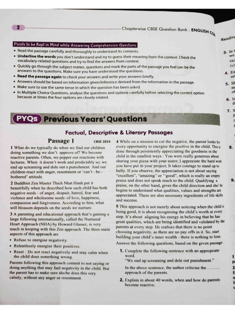 Unseen Passage PYQS | PDF