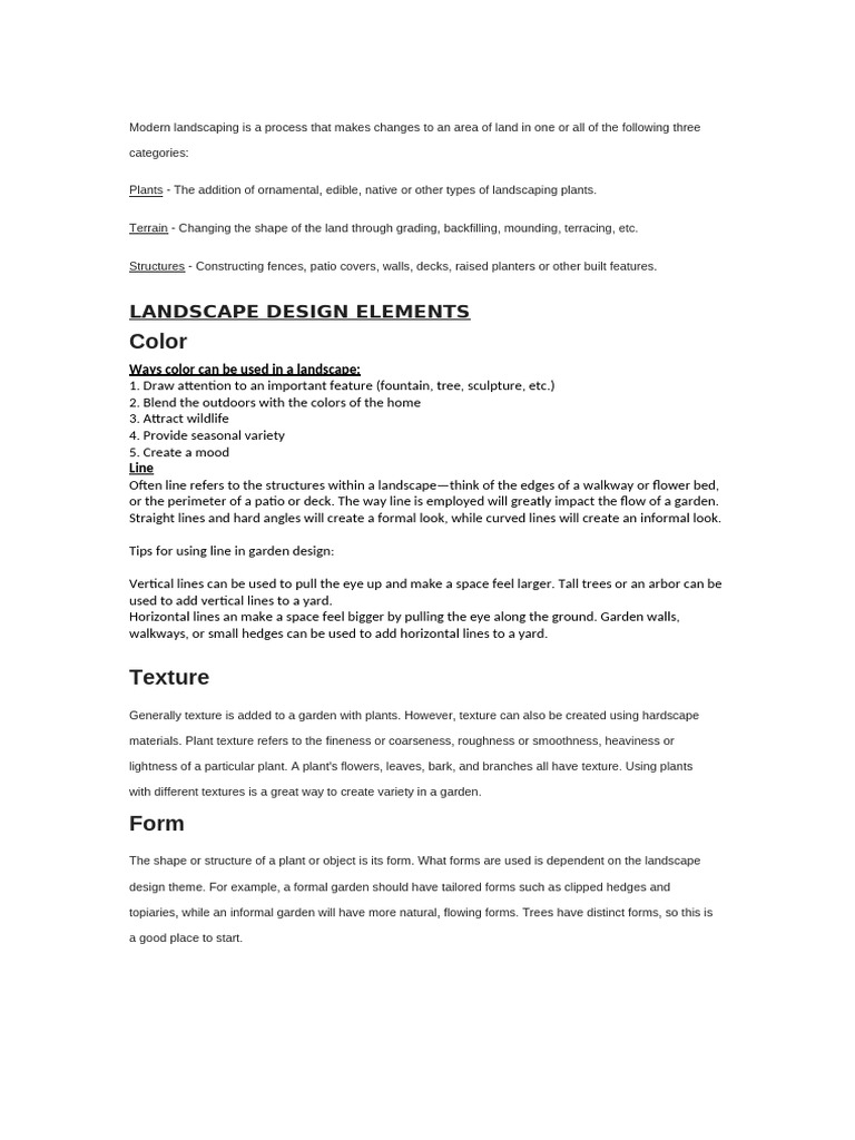 Modern Landscaping Design Essentials | PDF | Gardens