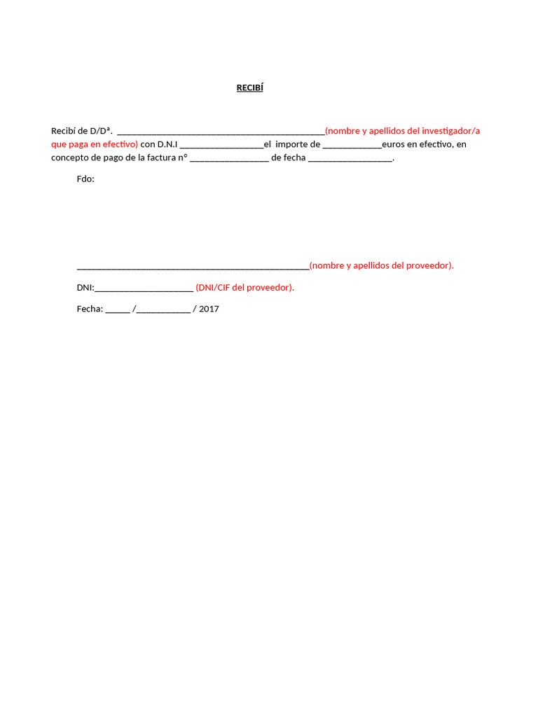 Modelo Recibi | PDF