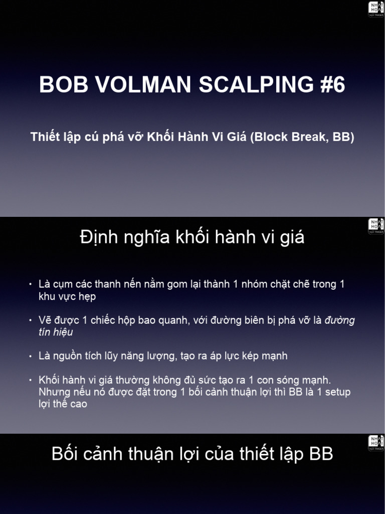 Bob Volman Scalping #6 Thiết Lập BB Nhật Hoài Trader | PDF