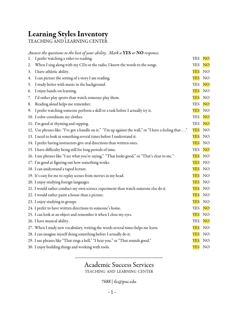 Appendix_1__Learning_Styles_Inventory_Topic_1_ | PDF | Learning Styles ...