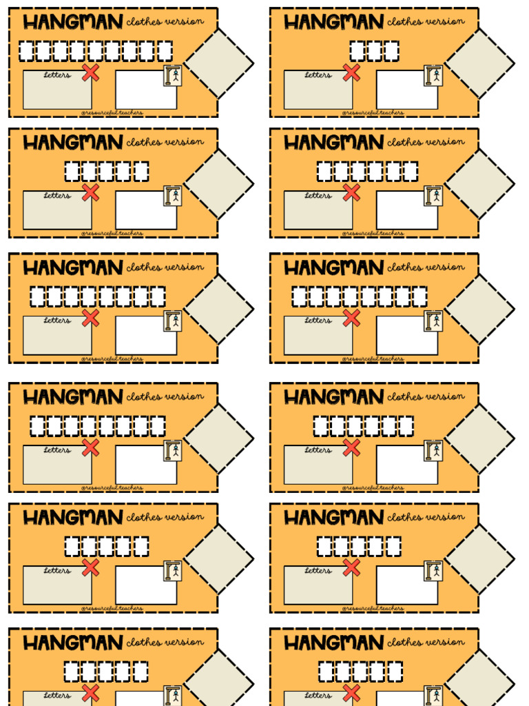 Hangman for Teachers: Clothes Edition | PDF