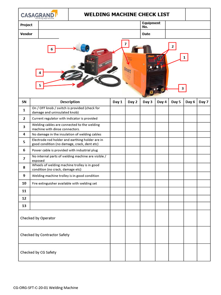 CG-ORG-SFT-C-20-00 Welding Machine | PDF