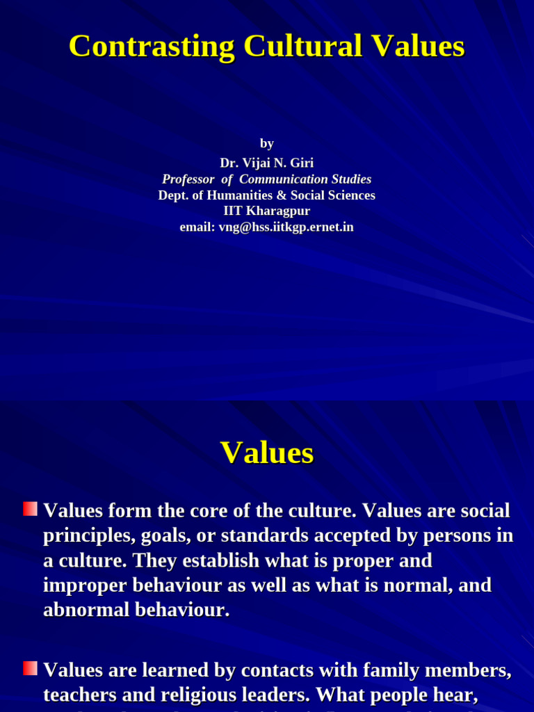 Contrasting Cultural Values | PDF | Attitude (Psychology) | Perception