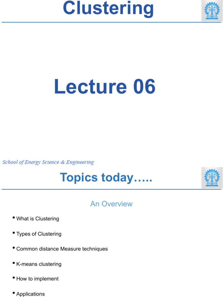 Lecture 06 | PDF | Cluster Analysis | Norm (Mathematics)