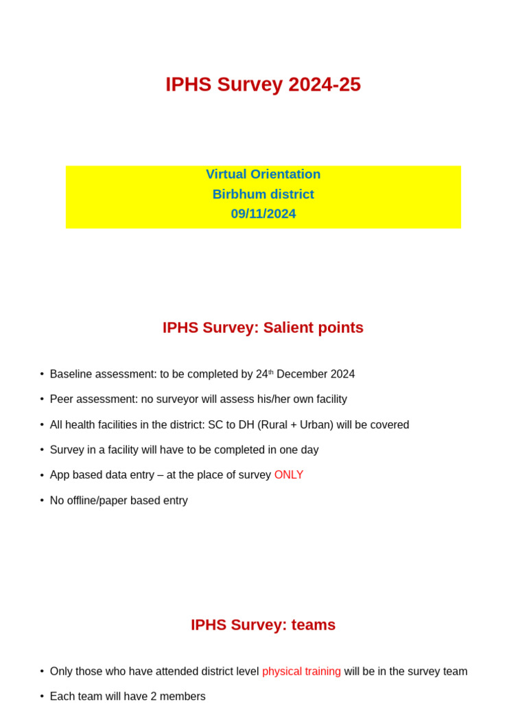 IPHS Survey 2024-25 | PDF