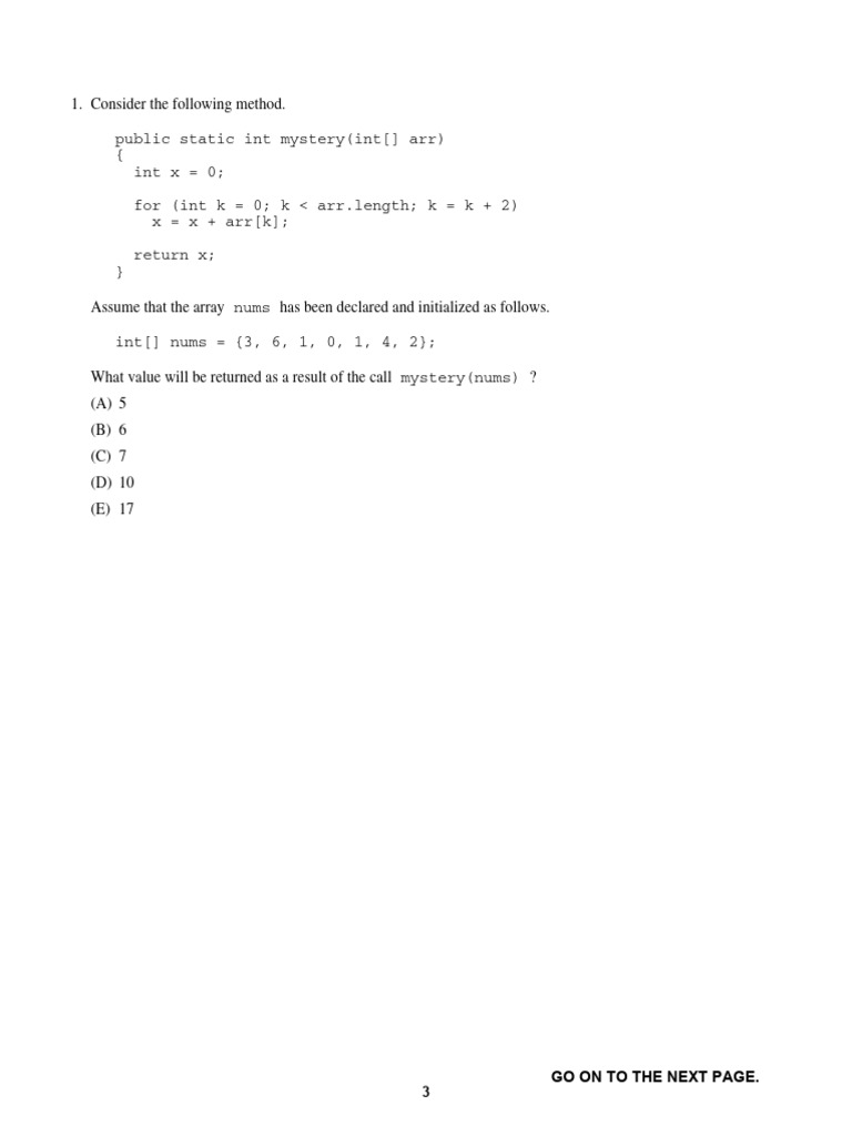 AP Comp Science MCQ Practice 1 | PDF | Integer (Computer Science) | Boolean Data Type